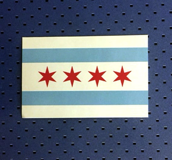 City Of Chicago Flag Sticker Chicago flag illinois sticker | Etsy