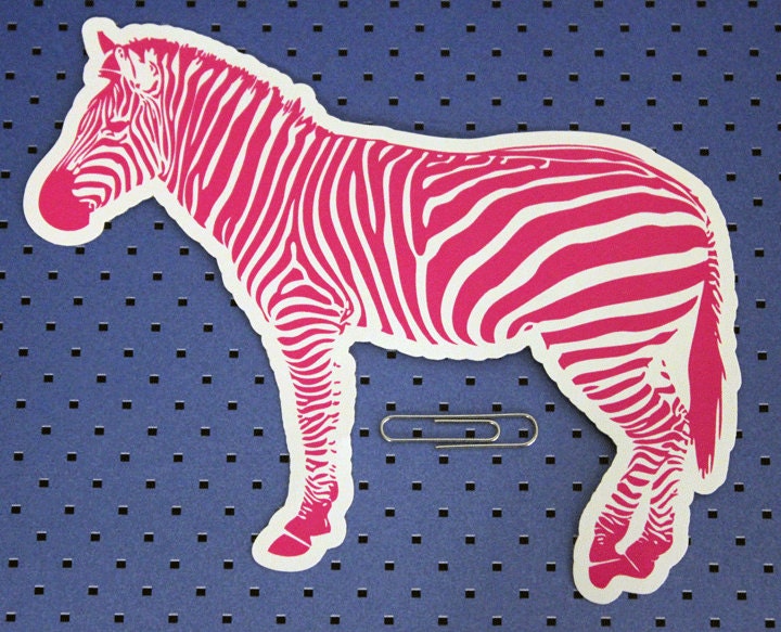 Pink Zebra Bumper Sticker | Etsy