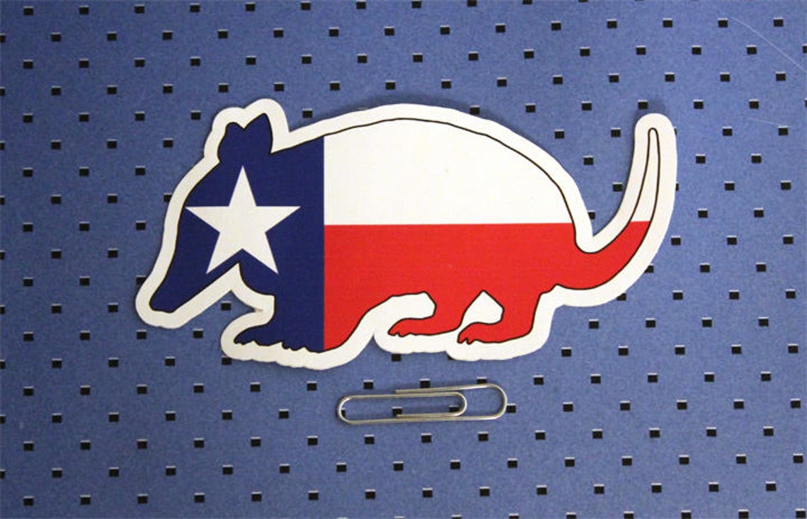 Texas State Armadillo Flag Bumper Sticker - Etsy