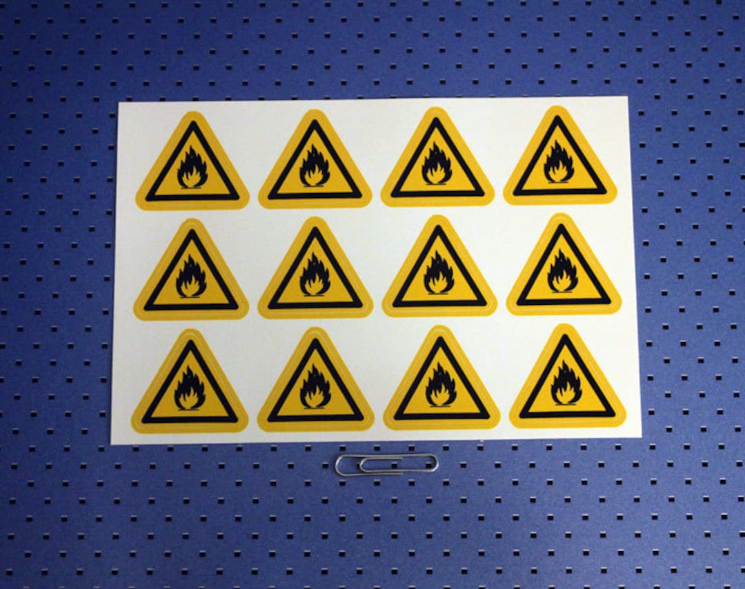 Flammable Warning Labels Sticker Sheet - Etsy