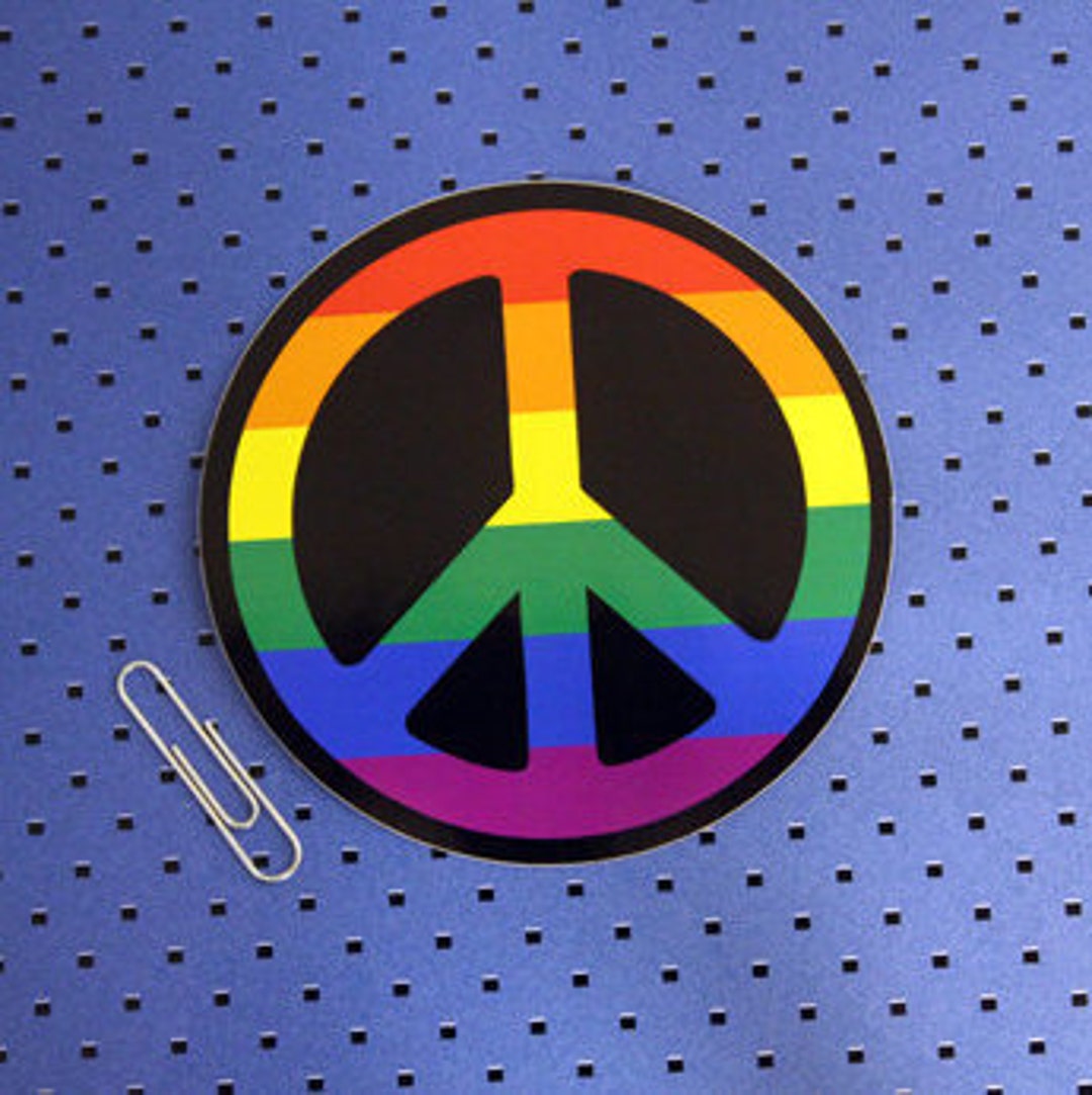 Rainbow Peace Bumper Sticker - Etsy