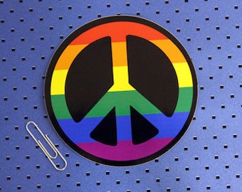 Peace Sign / Symbol White Over Blue Bumper Sticker / Decal - Etsy