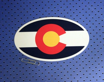 Colorado Flag Circle Bumper Sticker | Etsy