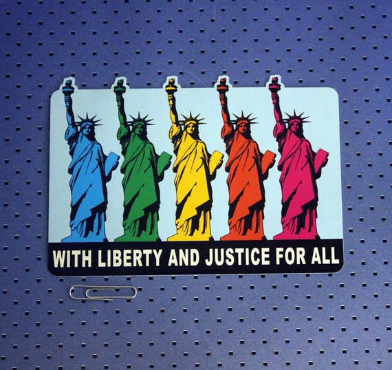 With Liberty and Justice for All Bumper Sticker // Lady | Etsy
