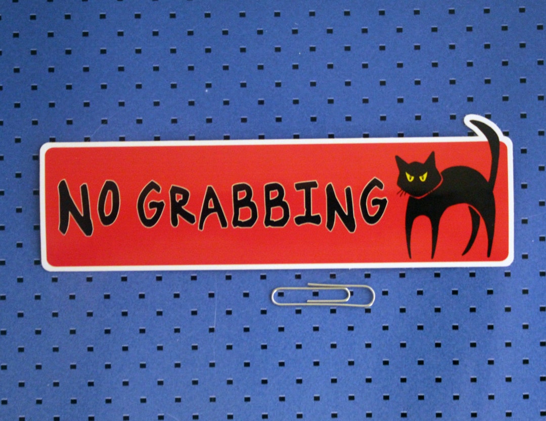 No Grabbing Small Bumper Sticker - Etsy