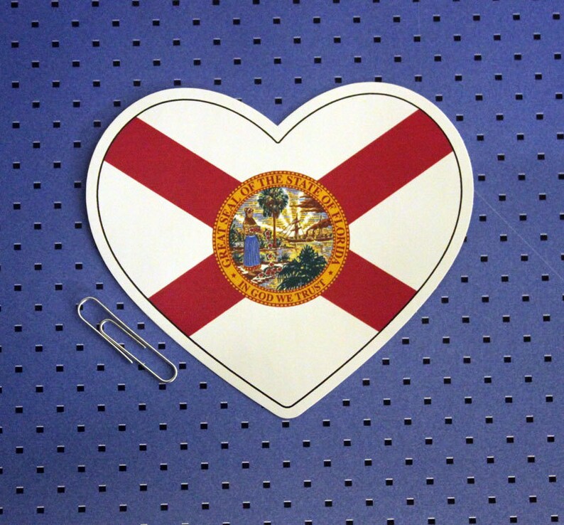 Florida Heart Flag Sticker - Etsy
