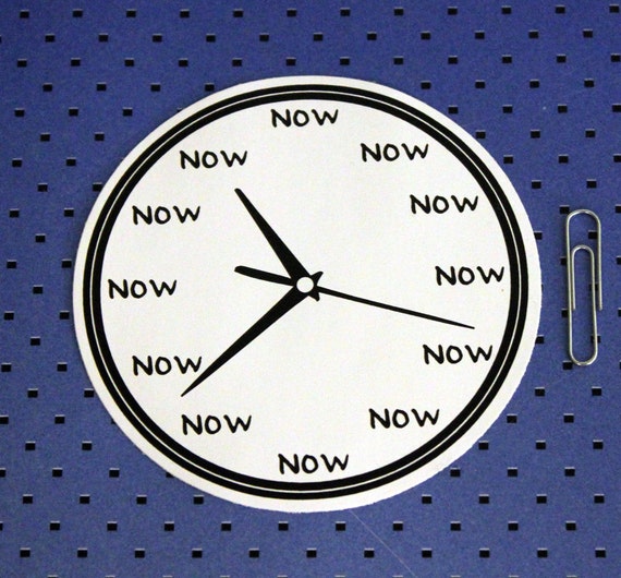 Now Clock Bumper Sticker - Etsy