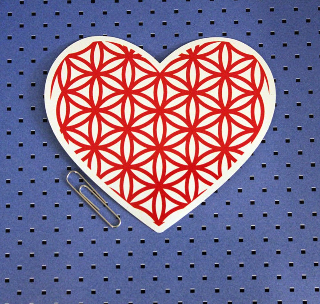 Flower of Life Heart Sticker - Etsy
