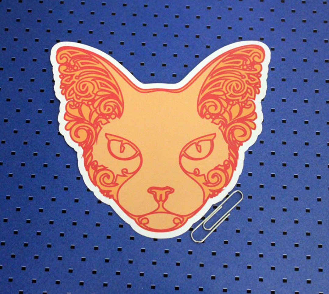 Orange Sphynx Cat Bumper Sticker - Etsy