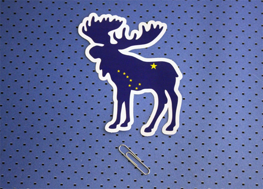 Moose Sticker | State of Alaska Moose Silhouette | Alaska Souvenir ...