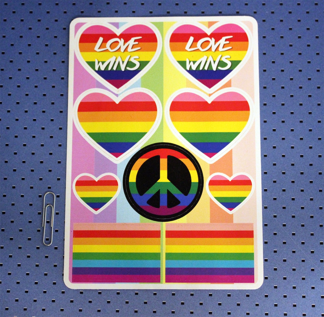 Gay Pride Rainbow Flag Sticker Sheet - Etsy