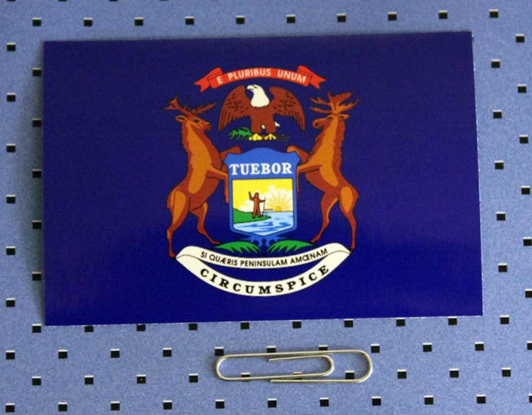 Michigan State Flag Bumper Sticker - Etsy