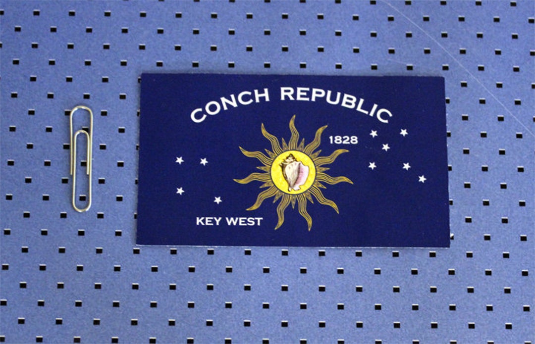 Key West Flag Florida Sticker | Conch Republic Flag Sticker - Etsy