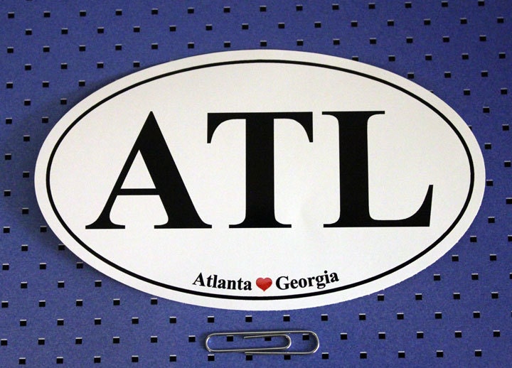 Atlanta Georgia ATL Oval Bumper Sticker | Etsy