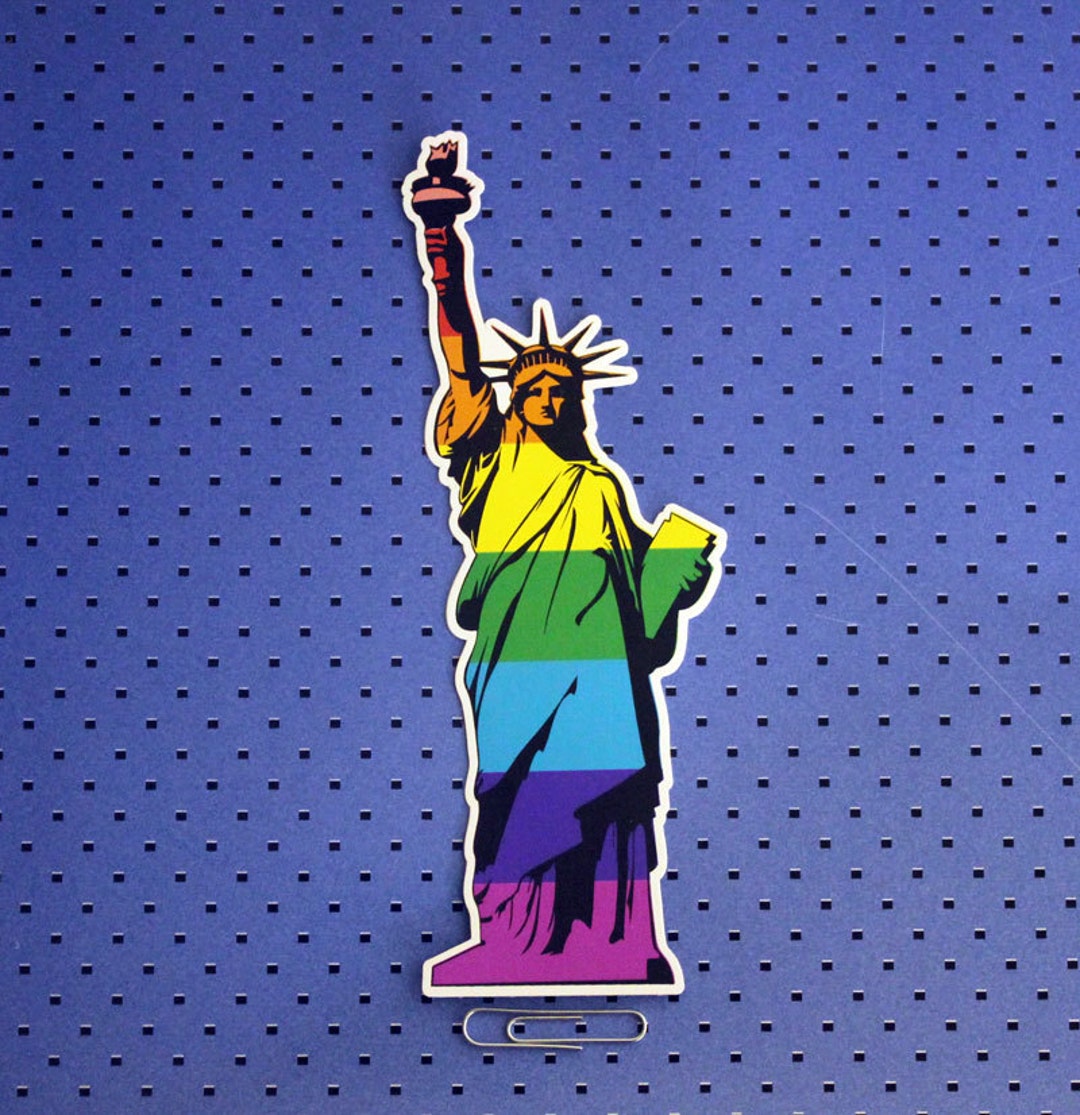 Rainbow Statue of Liberty Bumper Sticker - Etsy