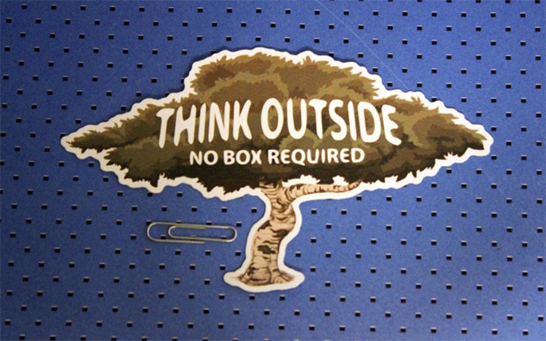 Think Outside - No Box Required- Bumper Sticker - Etsy