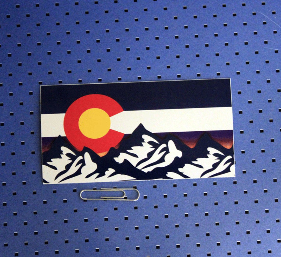Colorado Flag Mountains Sunset Bumper Sticker - Etsy