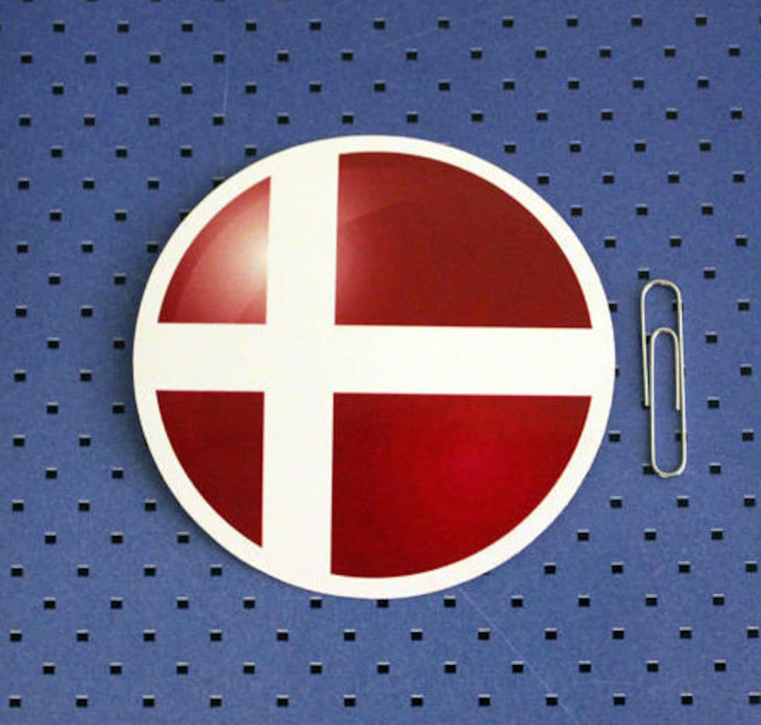 Denmark Flag Circle Bumper Sticker - Etsy