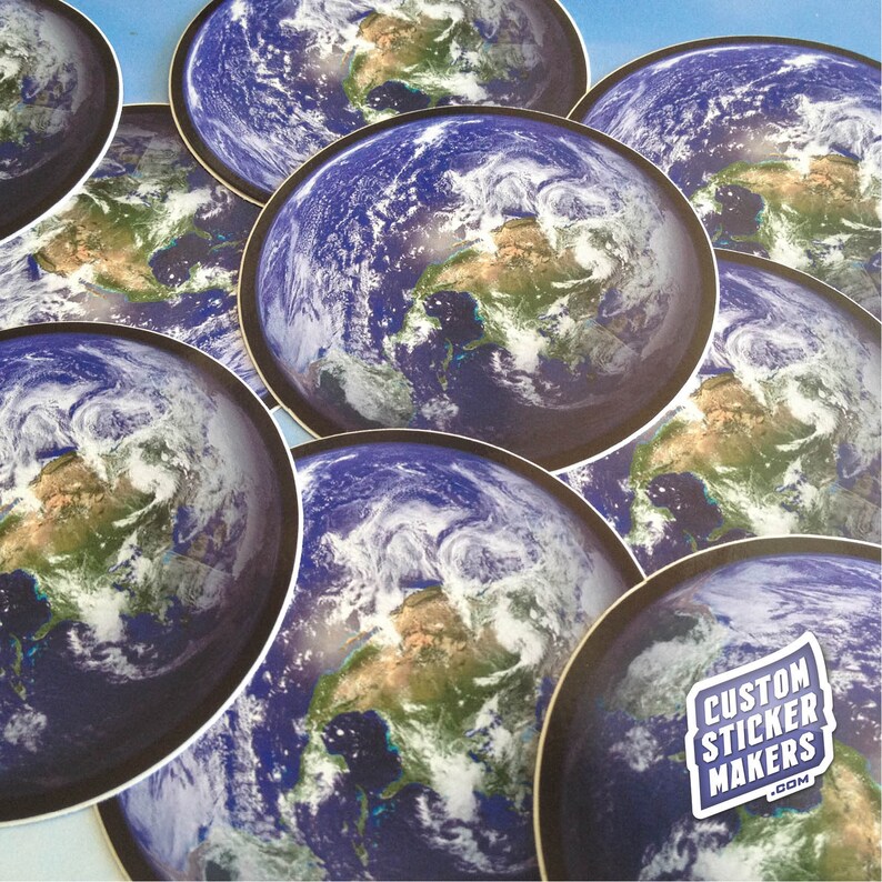 Earth From Space Bumper Sticker // Earth Sticker Earth Globe | Etsy