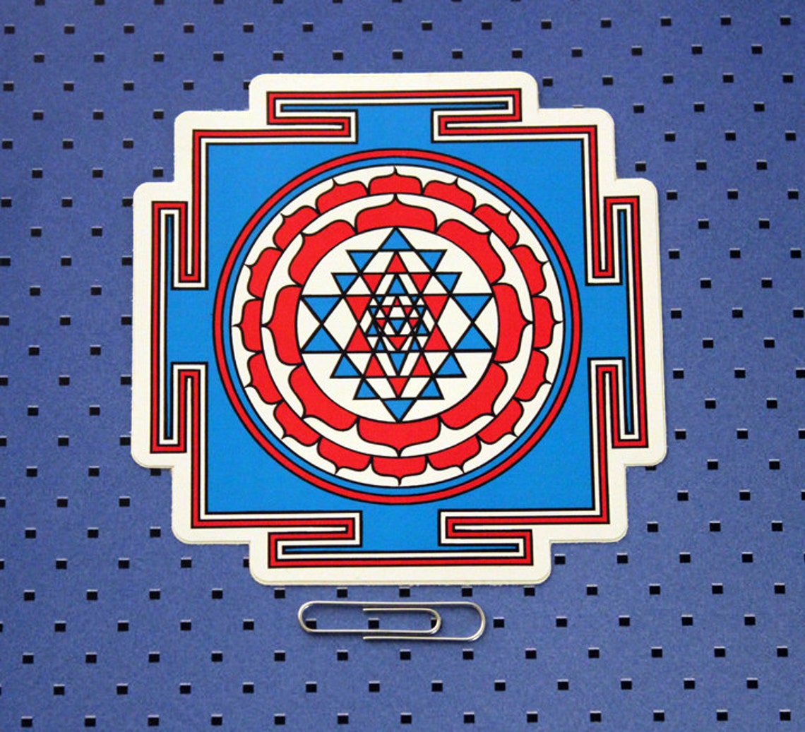 Sri Yantra Blue - Sacred Geometry Bumper Sticker - Etsy