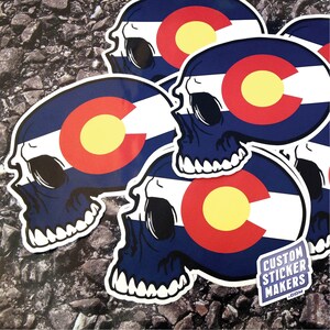 Colorado Skull Flag Bumper Sticker - Etsy