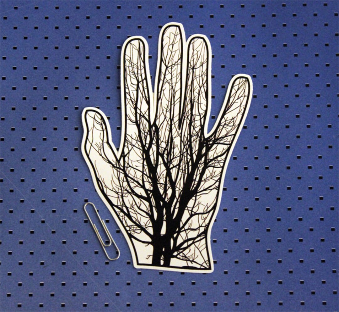 Tree Branches Hand Bumper Sticker - Etsy