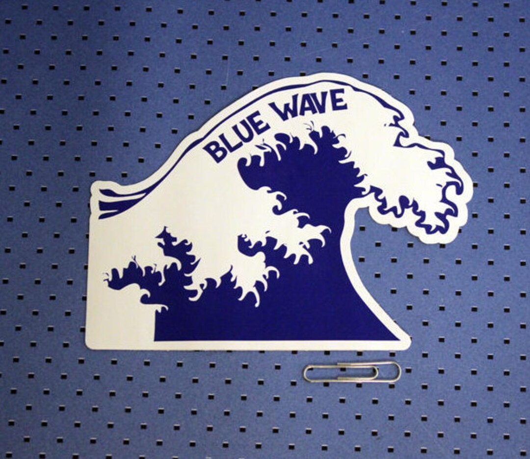 Blue Wave Bumper Sticker - Etsy