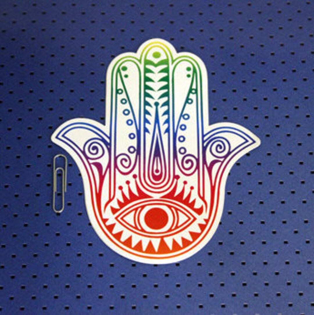 Hamsa Hand Rainbow Bumper Sticker - Etsy