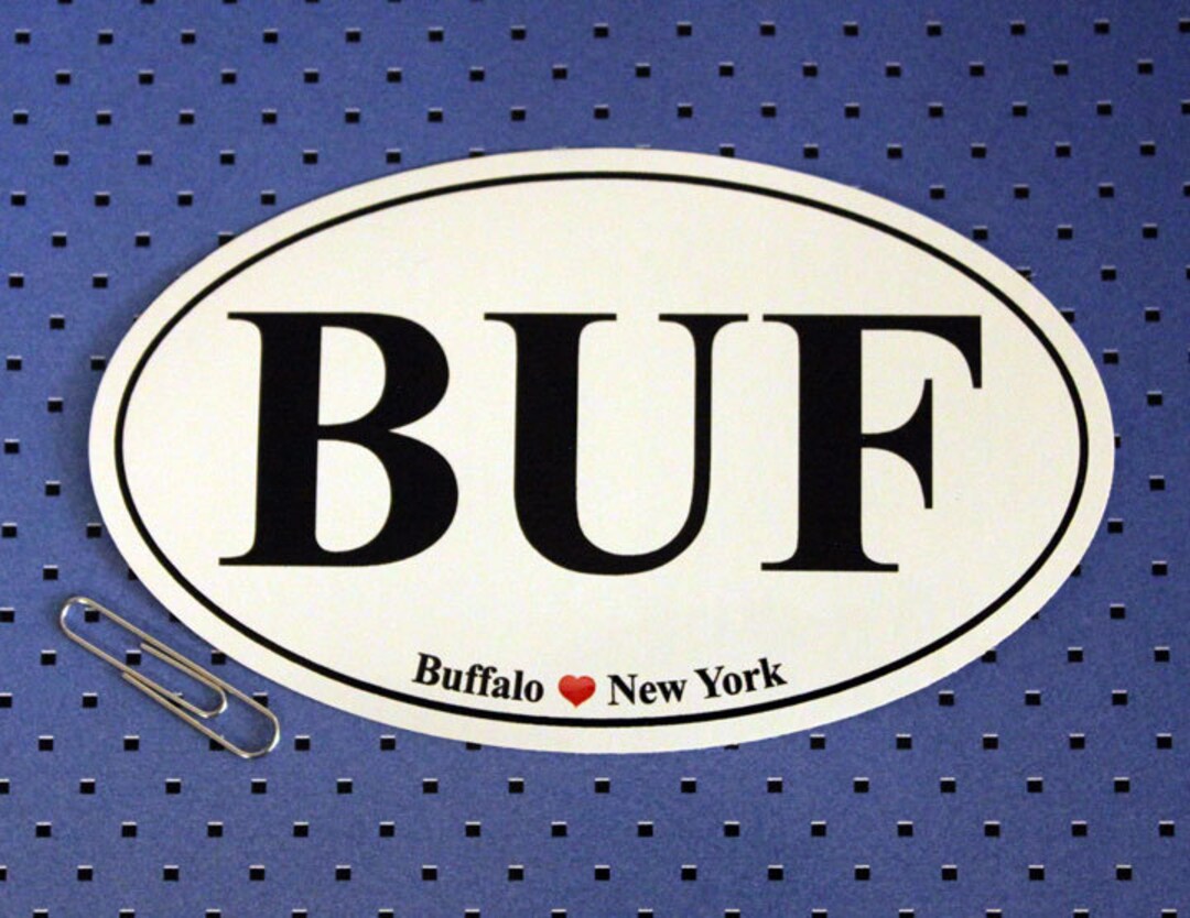 Buffalo, New York (BUF) Oval Bumper Sticker - Etsy