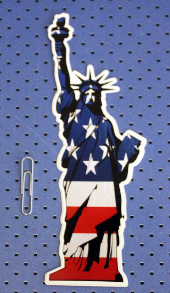 Statue Of Liberty US Flag Bumper Sticker | Etsy