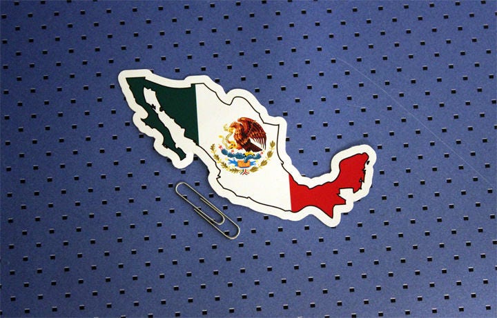 Mexico Shape Flag Bumper Sticker | Etsy