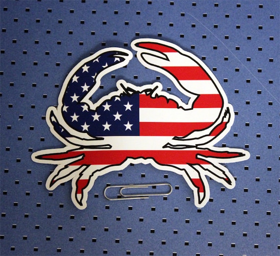 USA Crab Flag Sticker | Etsy