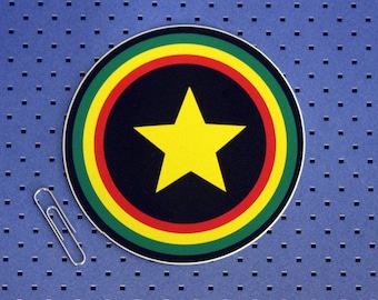 Rasta Oval Bumper Sticker | Etsy