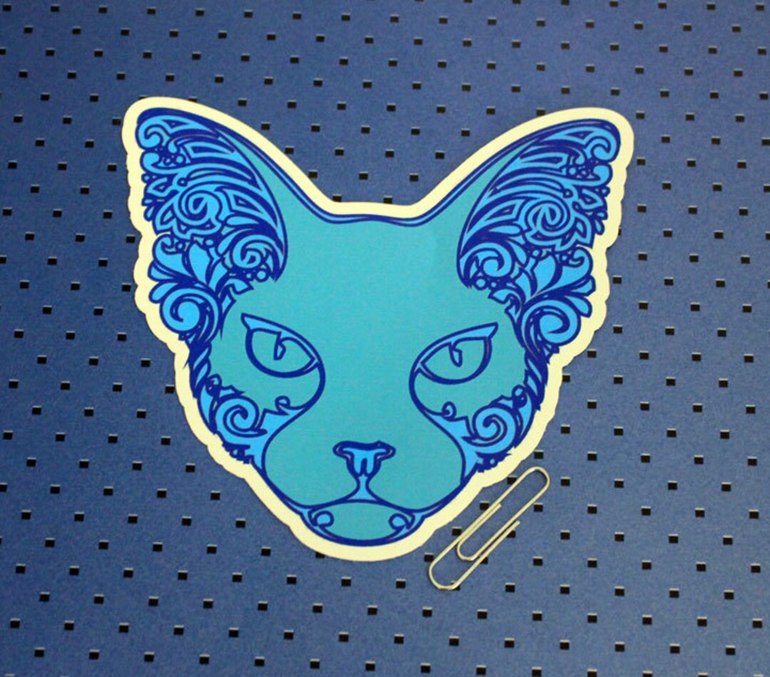 Blue Sphynx Cat Bumper Sticker - Etsy
