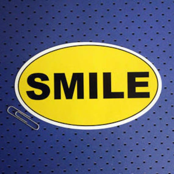 Smile Oval Bumper Sticker | Etsy
