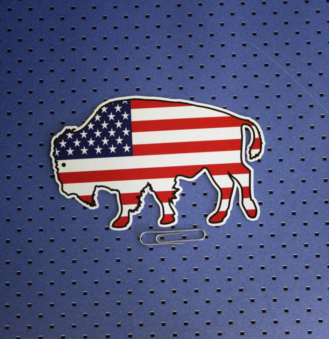 American Flag Buffalo Bumper Sticker - Etsy