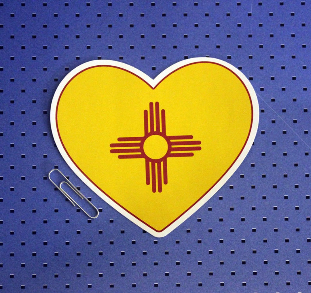 New Mexico Heart Flag Sticker - Etsy