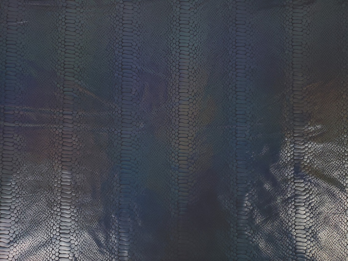 Iridescent Black Snake Skin Fabric 60 4 Way Stretch | Etsy