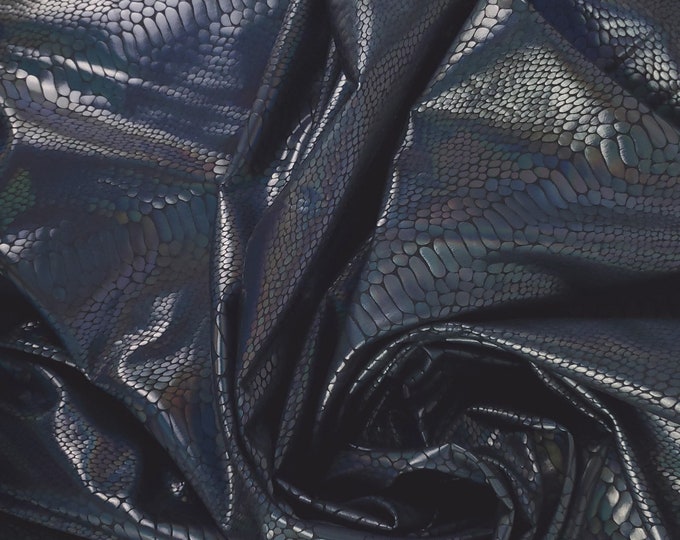 Iridescent Black Snake Skin Fabric 60 4 Way Stretch Spandex by the Yard ...