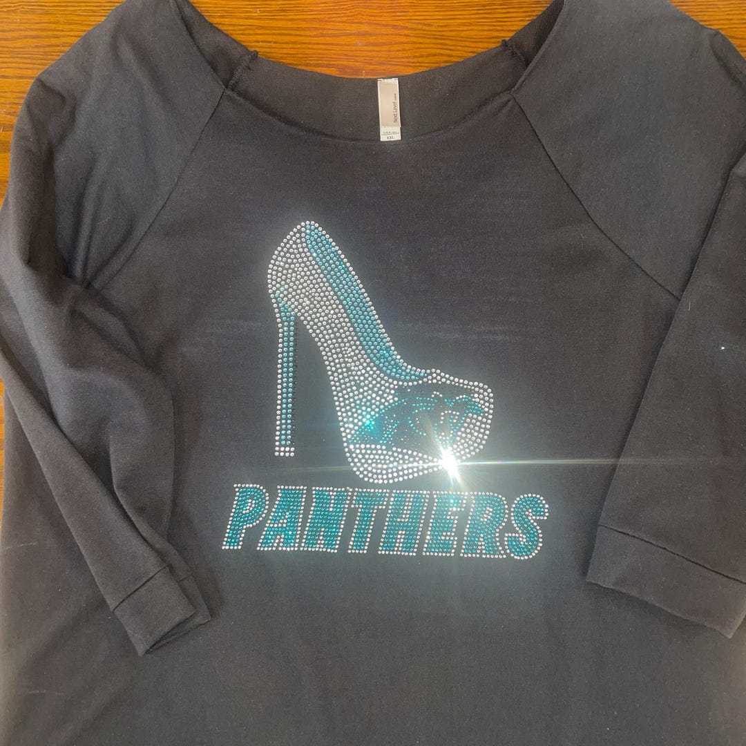 Carolina Panthers High Heel Rhinestone T-shirt, Tank Top, Dress - Etsy