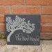 Slate house sign shed sign bird in tree sign personalised | Etsy