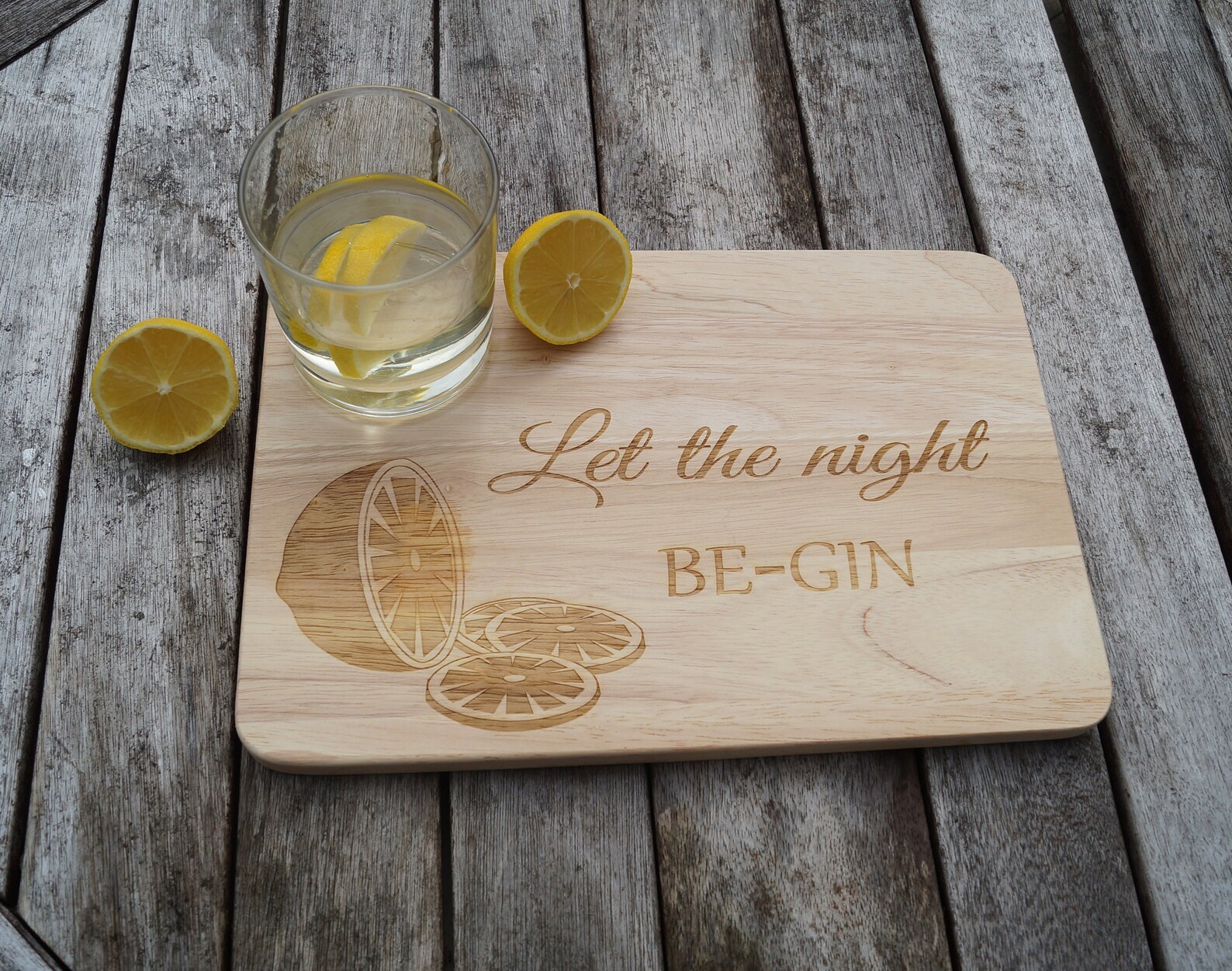 Gin Board Gin Chopping Board Lemon Cutting Board Lemon - Etsy UK
