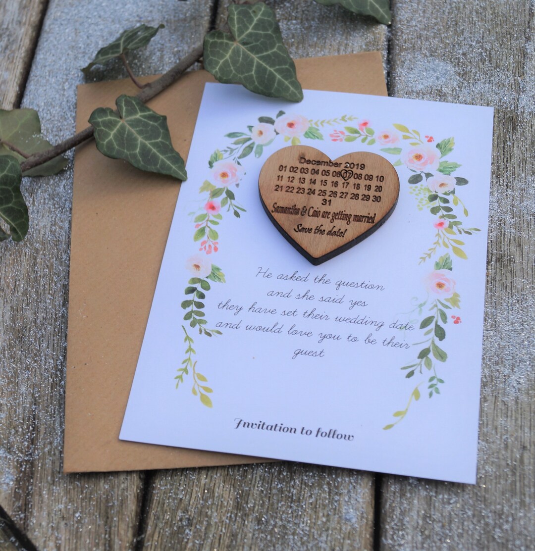 DIY Wooden Save the Date Magnet, DIY Save the Date Kit, Save the Date ...