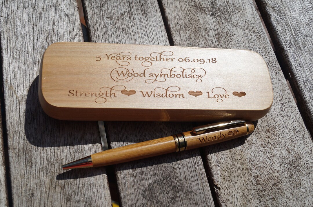 Personalised Wooden Pen Case and Pen, Wooden Pen Case, Wooden Pen ...