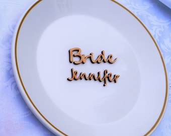 Wooden Place Names Settings Wedding Names Wedding Reception Natural ...