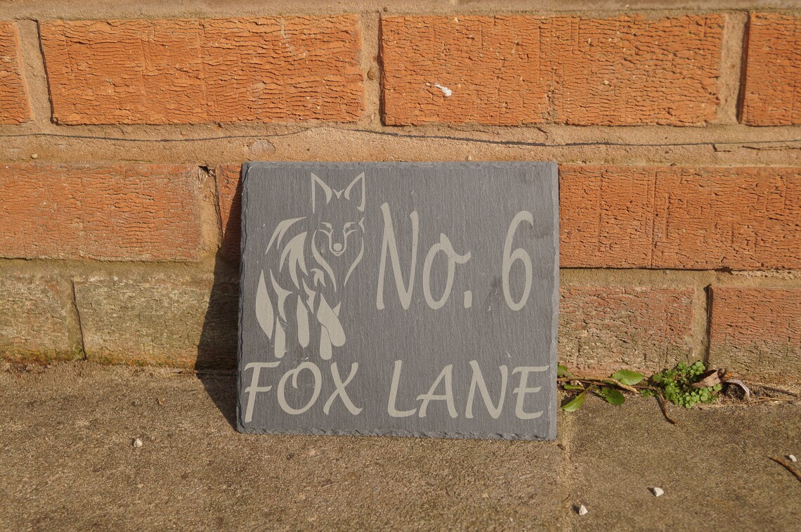 Slate House Sign Shed Sign Fox Sign Fox House Sign | Etsy
