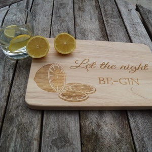 Gin Board Gin Chopping Board Lemon Cutting Board Lemon | Etsy UK