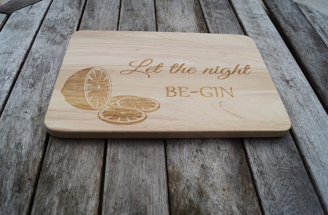 Gin Board Gin Chopping Board Lemon Cutting Board Lemon - Etsy UK