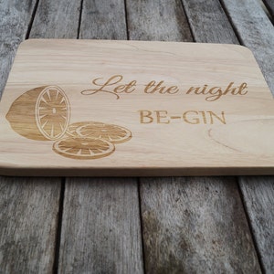 Gin Board, Gin Chopping Board, Lemon Cutting Board, Lemon Chopping ...