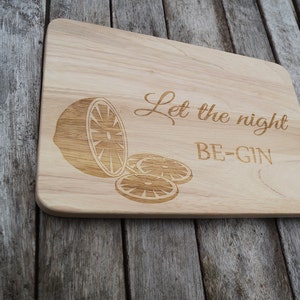 Gin Board, Gin Chopping Board, Lemon Cutting Board, Lemon Chopping ...